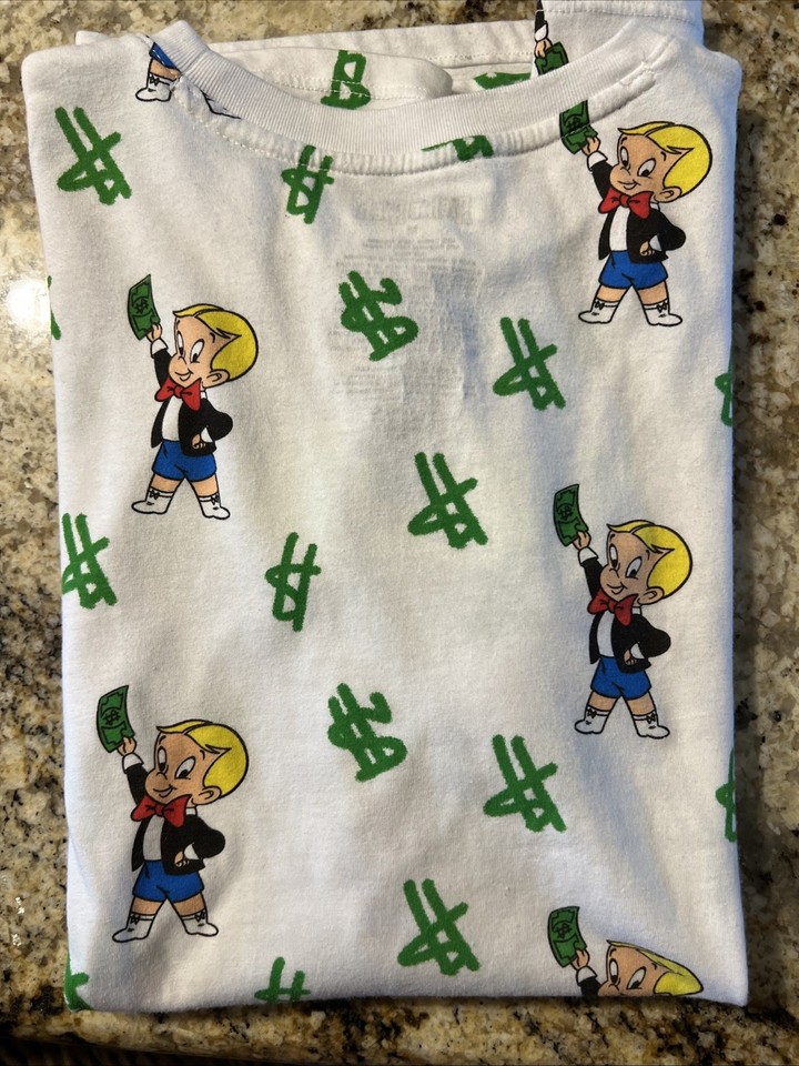 Richie Rich Money Logo Graphic T-Shirt Size- M-Dollar Sign Green ...
