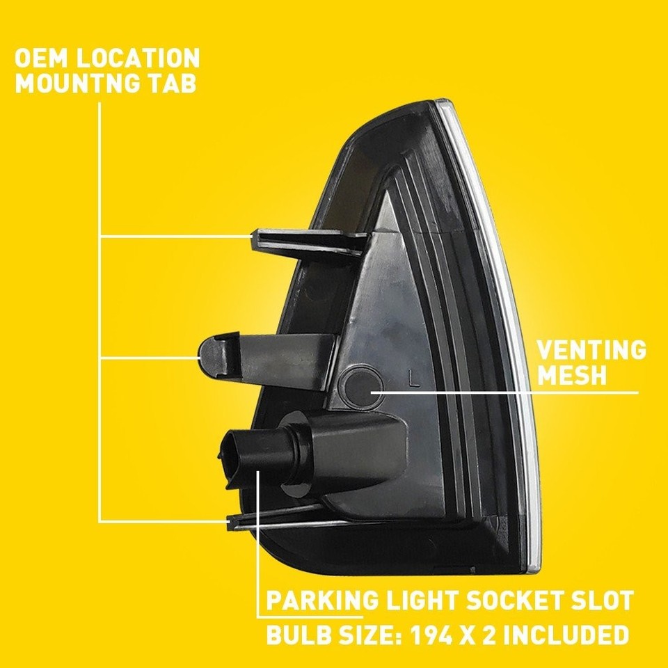 White Marker Side Parking Signal Turn Corner Lights For 2006-10 Dodge ...