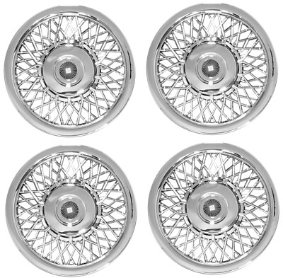 NEW 15" CHROME Aftermarket Universal Plastic WIRE SPOKE Wheelcover ...