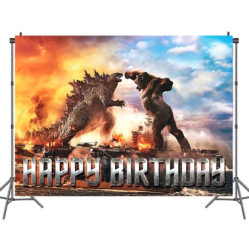 Backdrop Godzilla Happy Birthday Party Decor Family Photo Background ...