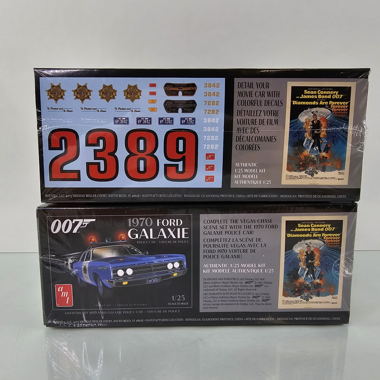 AMT 007 James Bond 1970 Ford Galaxie Police Car & Mustang SET 1:25 ...