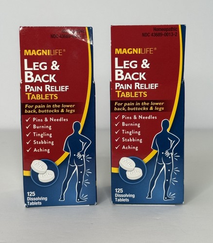 MagniLife Leg & Back Pain Relief Tablets 125 tablets each ( 2pk bundle ...