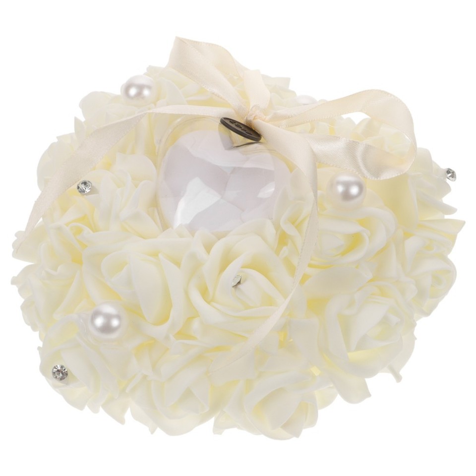 Wedding Ring Pillows for Ceremony Heart Shaped Engagement Cushion | eBay UK