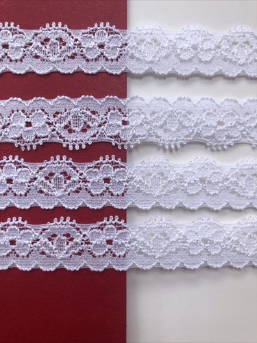 10 Meter Polyester Spitze Borte elastisch stoff 1.5cm Weiß AL734 | eBay.de