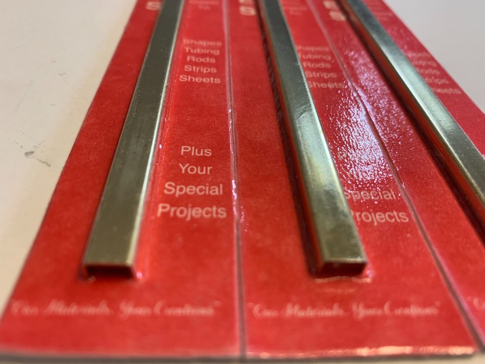 K&S Solid Brass C Channel 3 Pieces Packs 12" Long 12" wide x 1/4" Side ...