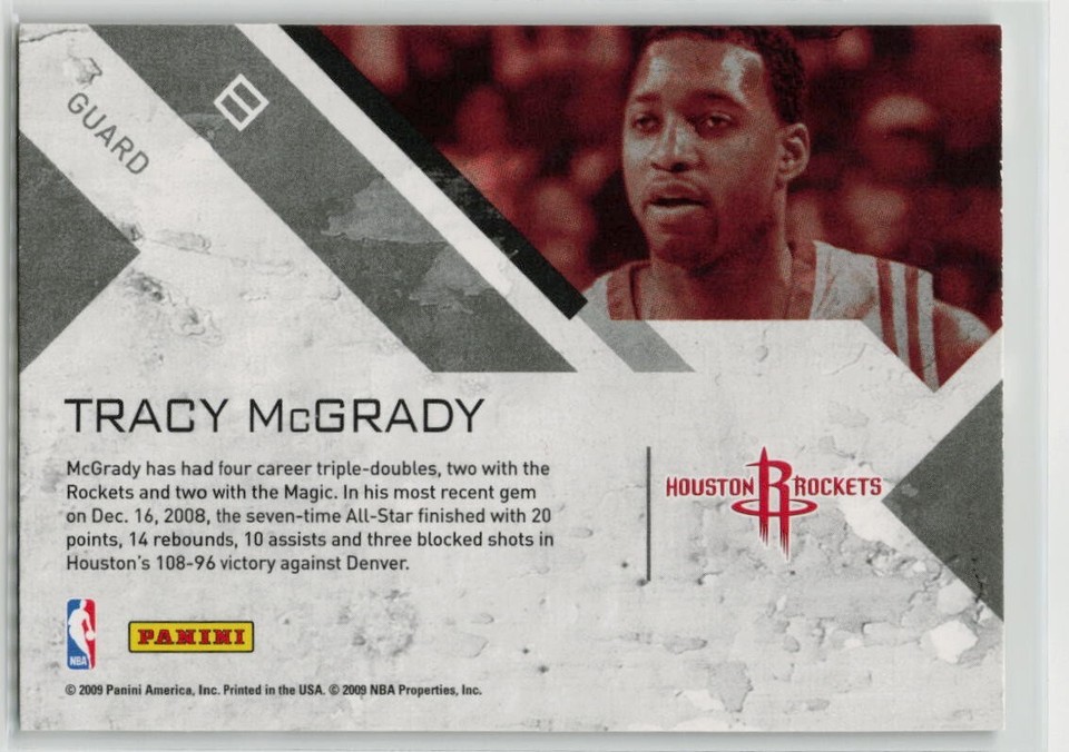 Tracy McGrady 2009-10 Panini Threads Triple Threat Insert #8 Houston ...