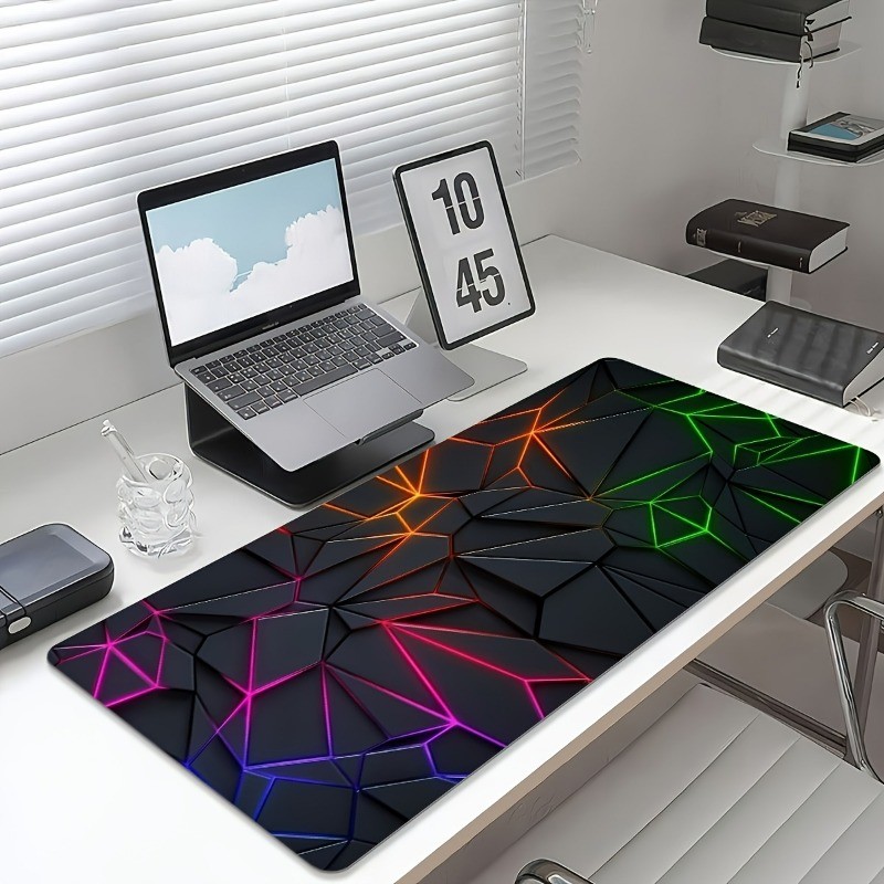 RGB Geometric Gaming Mouse Pad Non-Slip Extended Desk Mat for PC Gamer ...