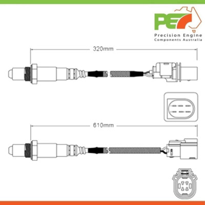 2x OEM Pre-Cat & Post-Cat Oxygen Sensors For Ford Focus ST 2.0L Dir ...