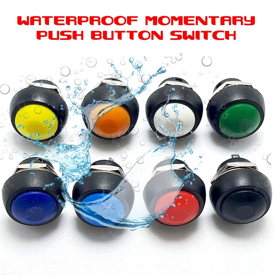 10 Pack Blue Push Button Switch 12mm Momentary SPST 250V/1A Round ...