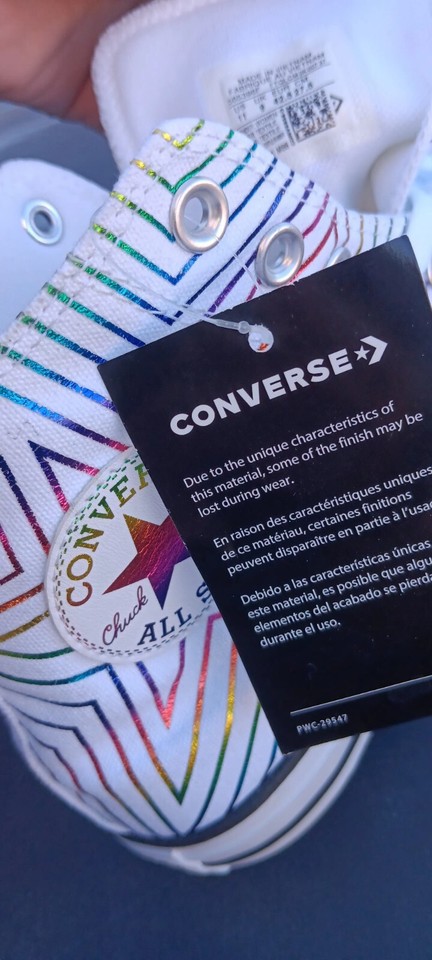 Size 11 - Converse Chuck Taylor All Star High Rainbow Metallic Star | eBay
