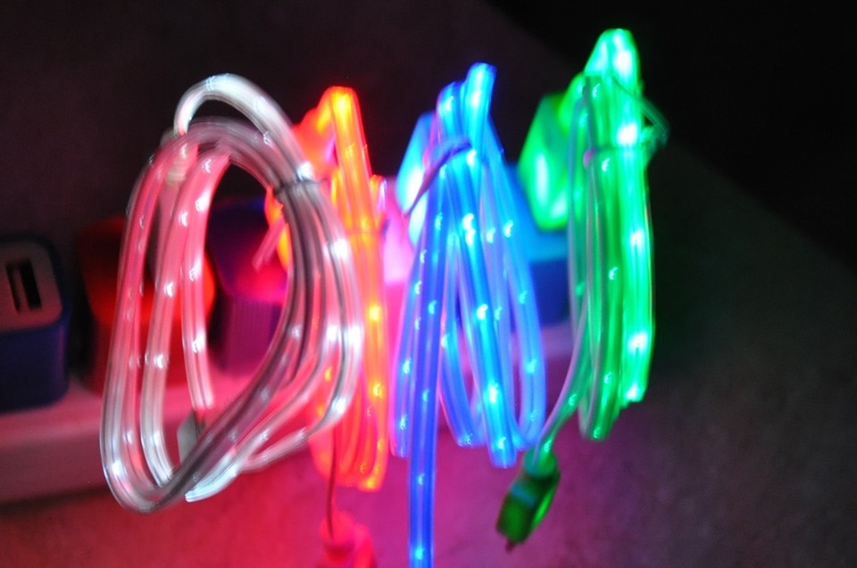 LED LIGHT-UP glow USB Data phone charger Cable charge FOR iphone 4 5s 6 ...