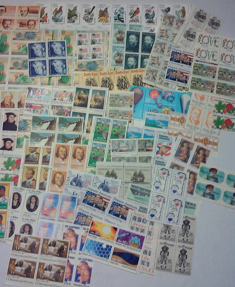 Usable 100 Assorted Mixed Multiples & Singles of 20¢ USPS Postage ...