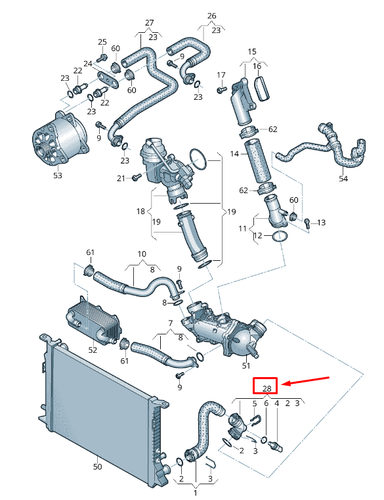 AUDI A6 Avant C7 Rear Left Radiator Coolant Hose Adapter 4G0122293BF ...