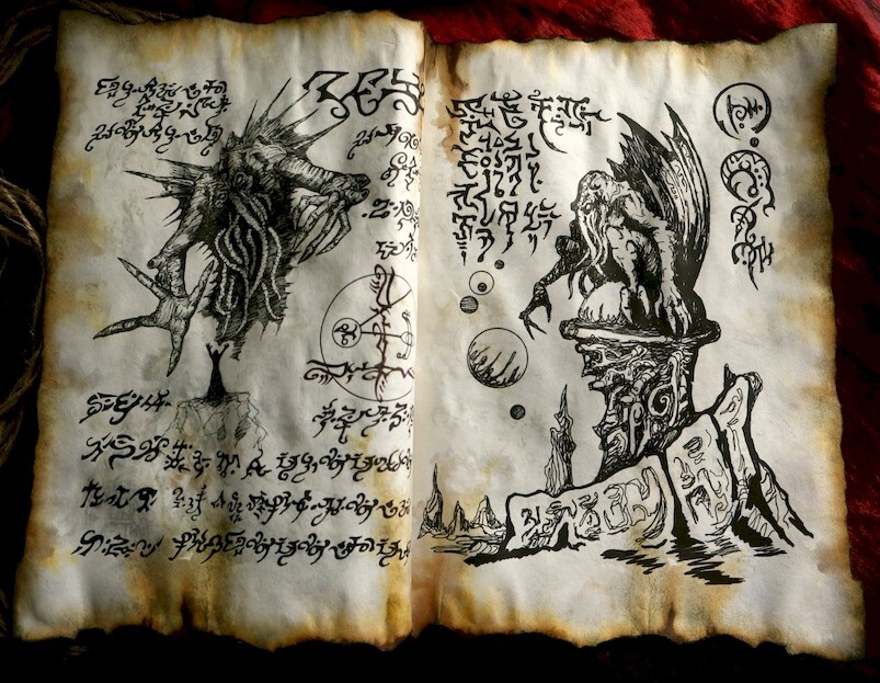 SPAWN OF CTHULHU TOME FRAGMENT Necronomicon pages Cthulhu larp prop | eBay
