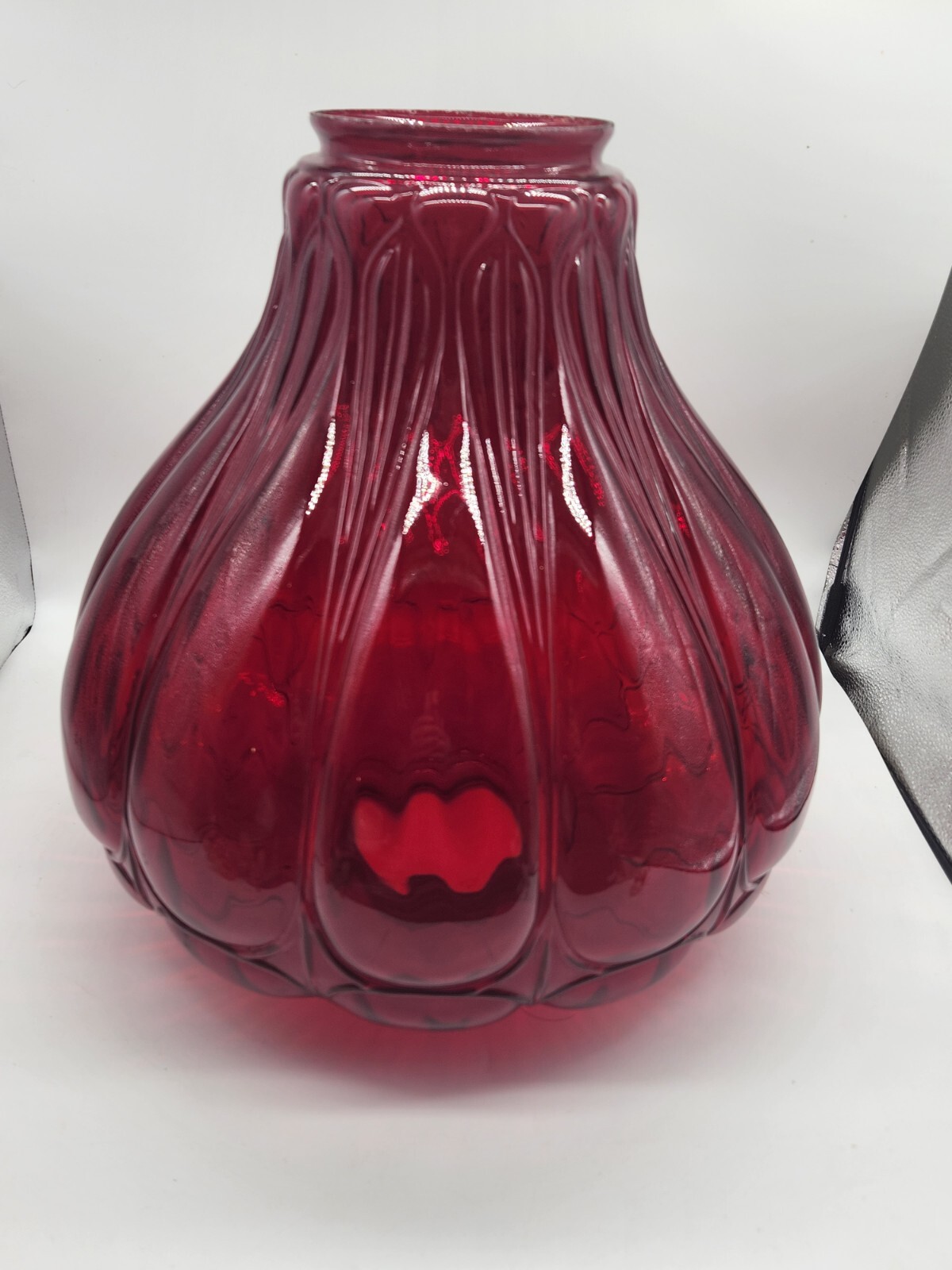 Extra Large Ruby Red Glass Shade Hanging Lamp Mid Century | eBay