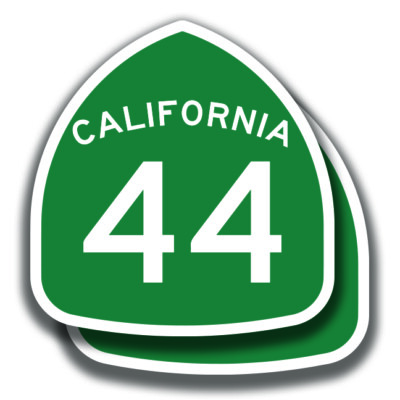 CALIFORNIA STATE ROUTE 44 STICKER 2 Decals Road Sign Bogo Highway Car ...