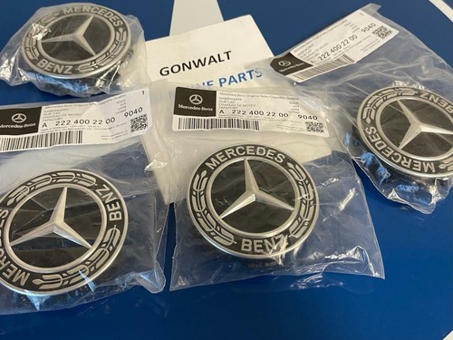 Mercedes Benz SLC300 CLA250 Set of 4 Black Wheel Center Hub Cap OE ...