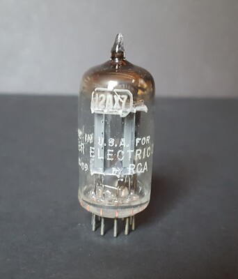RCA 12AX7 Radio Tube Twin Triode Gray Plates -Tests Strong- Square ...