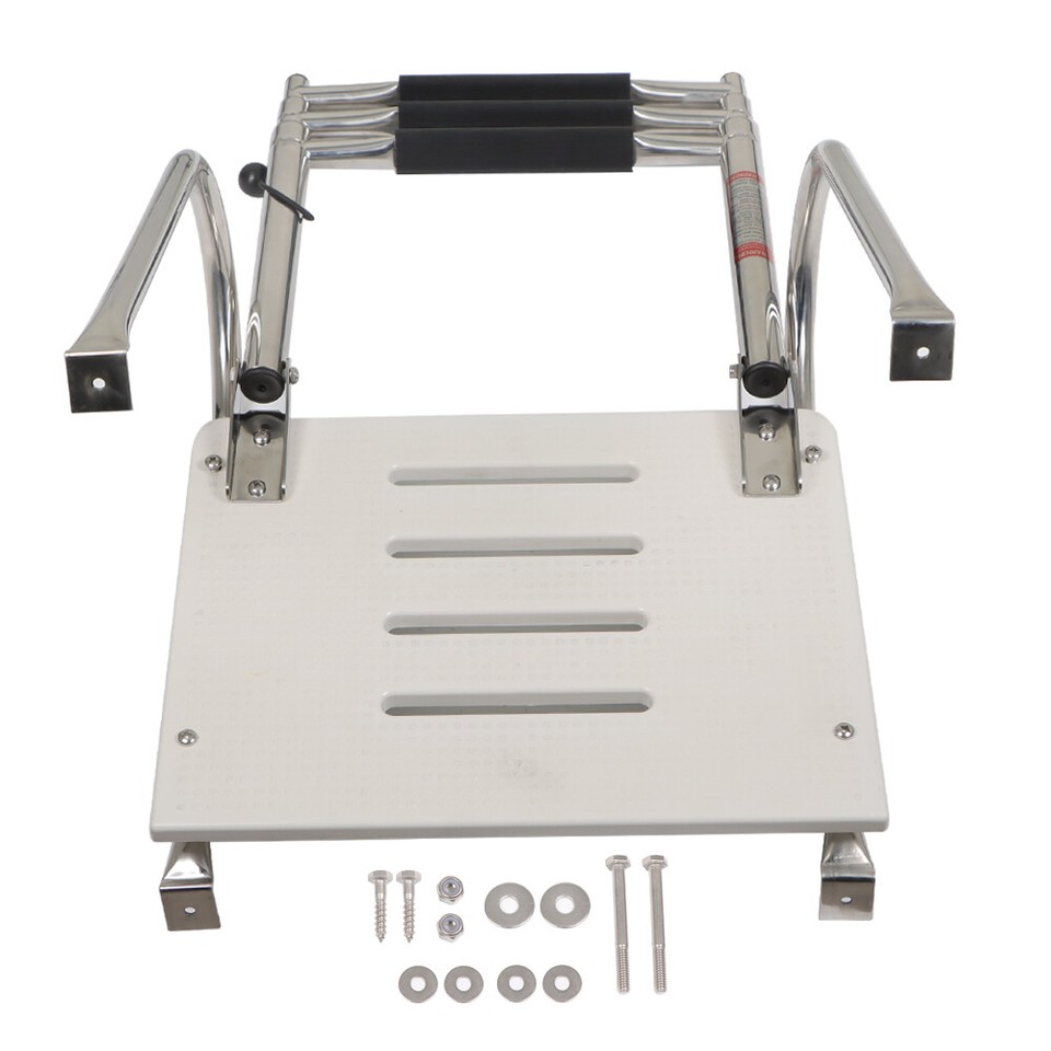 With Telescoping 2 Handr 3-Step Stainless Steel Ship Ladder With ...