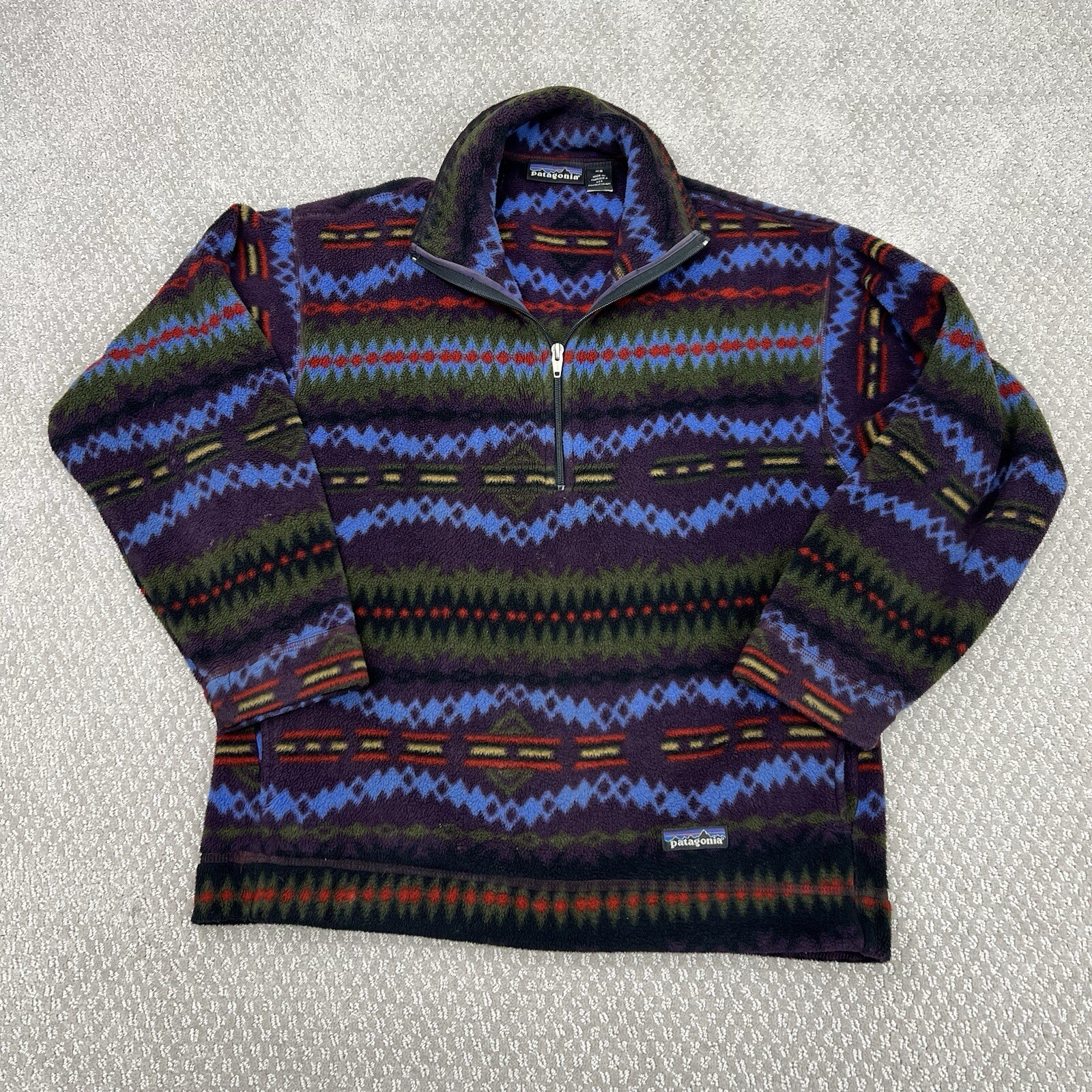 Vtg Patagonia Synchilla Aztec 1/2 Zip Fleece Unisex X… - Gem