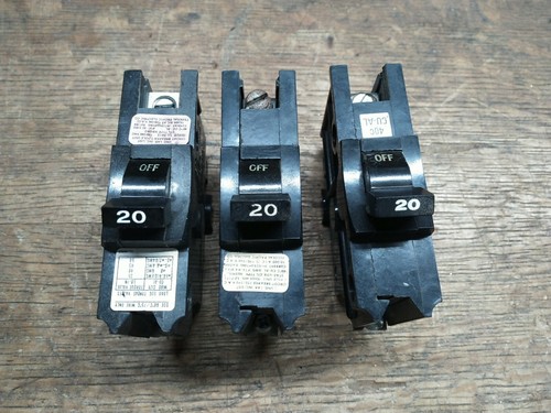 (Lot of 3) FPE Stab-Lok NB111020 1" Wide Circuit Breaker 20Amp 120 ...