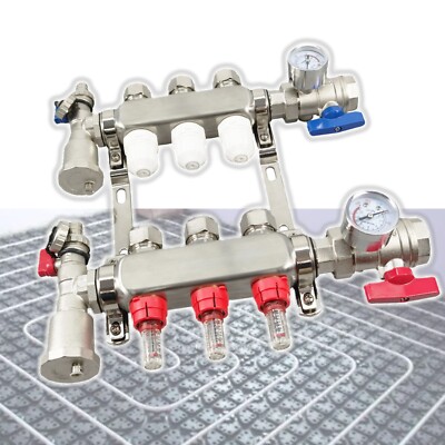 3 Branches PEX Radiant Floor Heating Geothermal Water Distributor ...