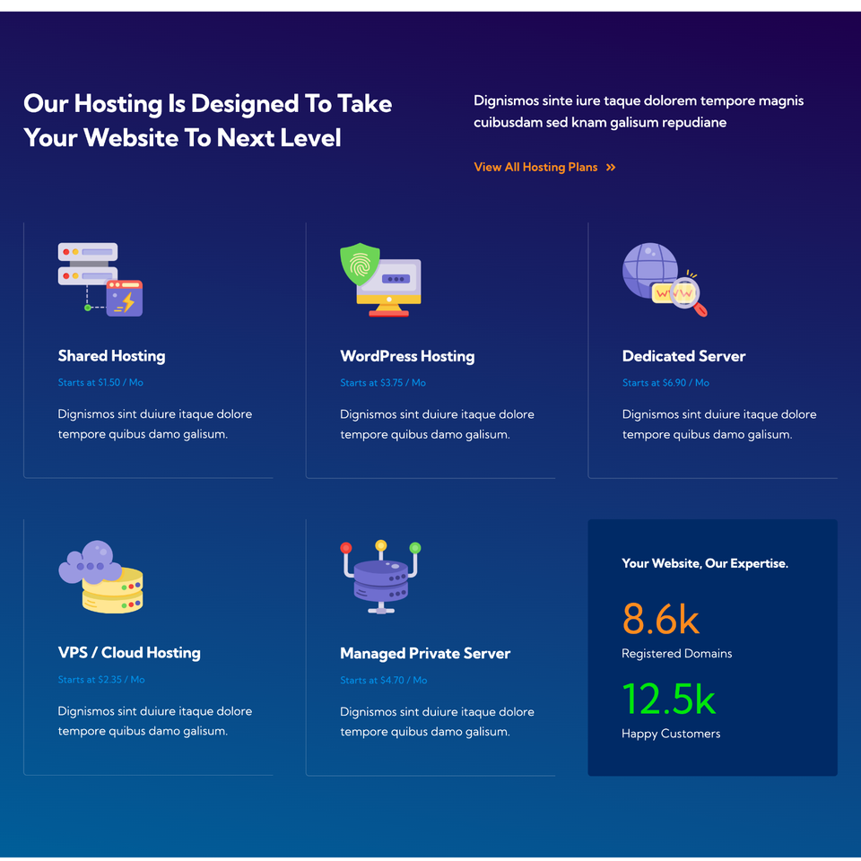 Web Hosting Business Websites Design for Sale with Free VPS Web Hosting ...