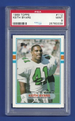 1989 TOPPS #112 KEITH BYARS PSA 9 MINT POP 4 ONLY 6 HIGHER PHILADELPHIA ...