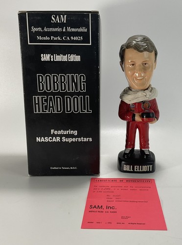 BILL ELLIOTT Sam Inc. nodder Bobblehead Bobble Head NASCAR Racing W/COA ...