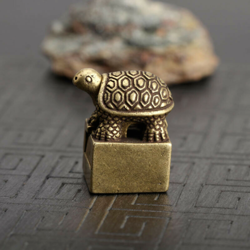 Chinese old Antique Collectible Bronze Recruit money turtle seal statue ...