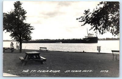 POSTCARD RPPC Frank Purnell Interlake Steamship Co St Clair Michigan ...