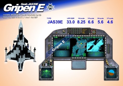 GRIPEN E COCKPIT instrument panel CDkit | eBay
