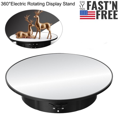 360° Rotating Display Stand Electric Mirror Jewelry Photography Turntable | eBay