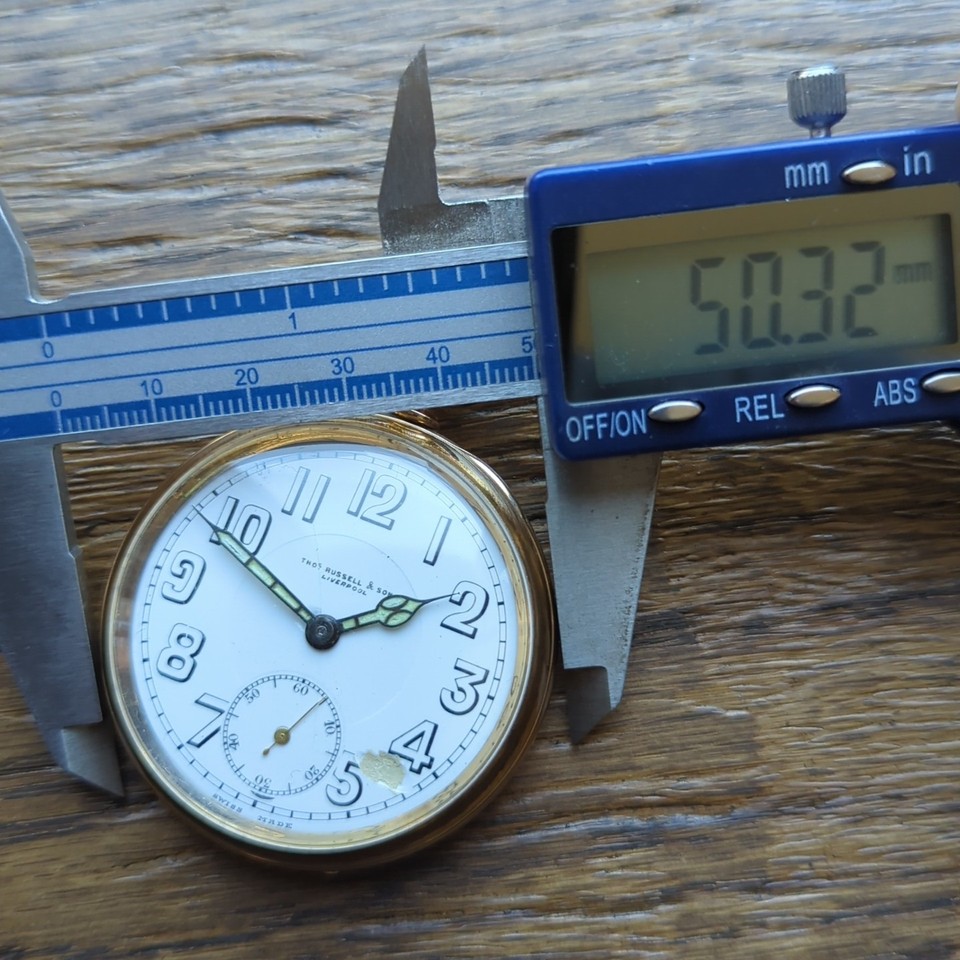 Thomas Russell Liverpool Military Gold Plated Pocket Watch Working ...