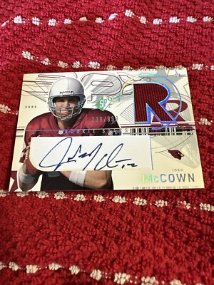 Josh McCown 2002 SPx Autograph Jersey Rookie Card #151 Arizona ...