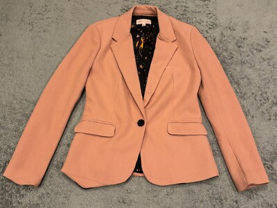 Philosophy Blazer Womens 4 Pink One Button Casual Lined Preppy Office ...