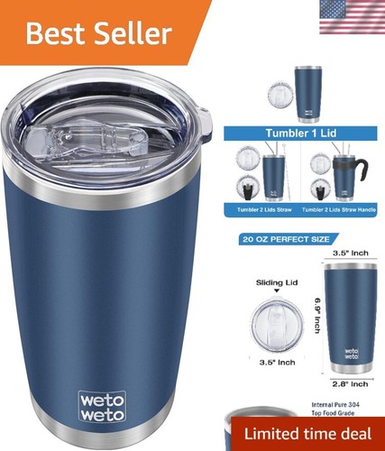 20oz Navy Blue Insulated Tumbler - Double Wall Travel Mug for Hot & Cold Drinks | eBay