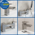 Modern Chrome Bathroom Square Tap Sets | Basin & Bath Taps with Shower ...