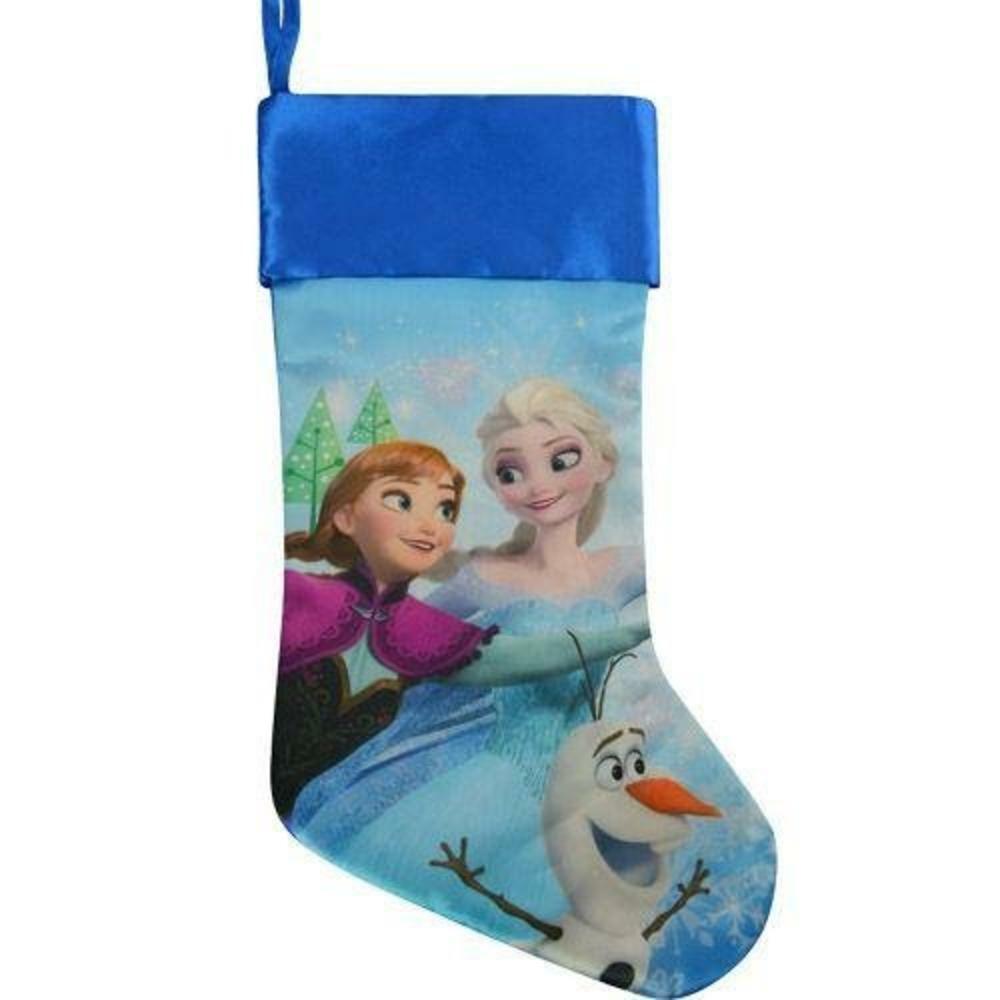 DISNEY FROZEN 20" SLINKY SATIN CHRISTMAS STOCKING ELSA ANNA OLAF NEW ...