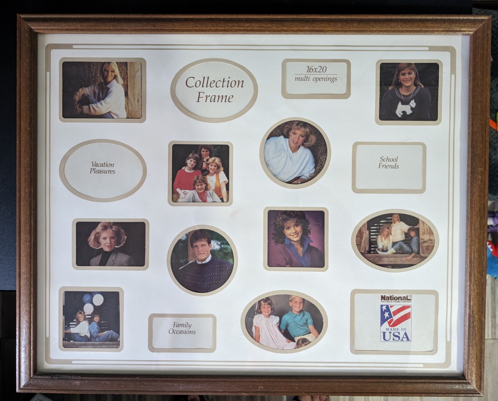 Vintage 1991 16x20 Multi Picture Wooden Frame | eBay