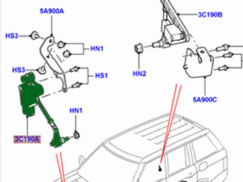 GENUINE LAND ROVER FRONT SUSPENSION HEIGHT SENSOR RANGE ROVER 10-12 ...