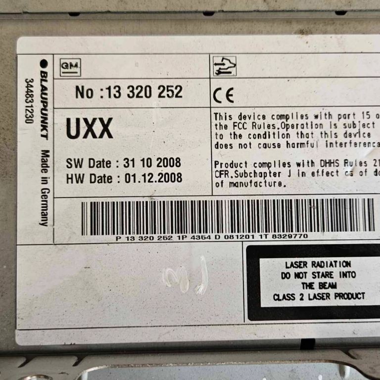 Opel Insignia A 2011 Radio CD GPS player head unit 13320252 ODL20644 ...