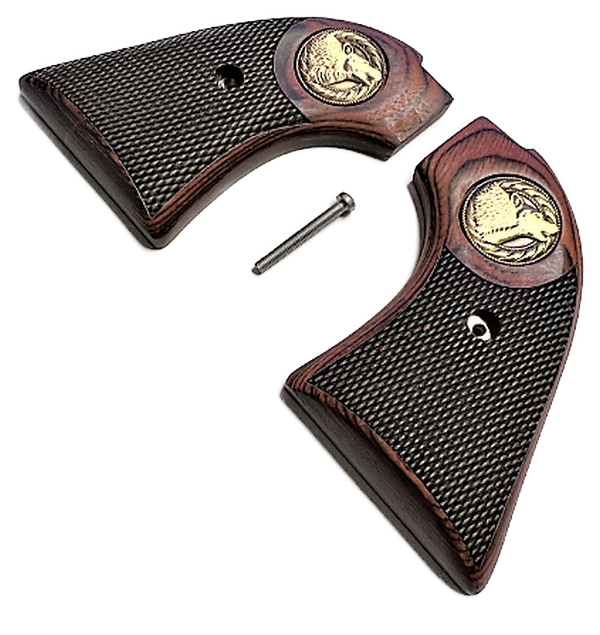 Heritage Arms Rough Rider 6 & 9 Shot Grips Checkered Rosewood Wolf med ...