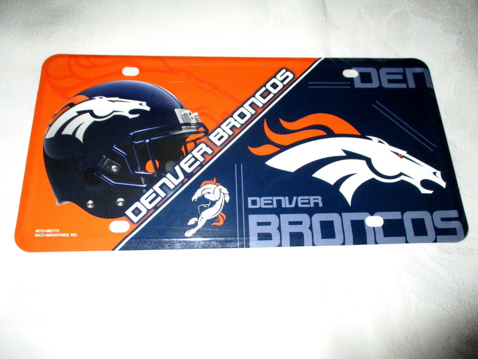 DENVER BRONCOS METAL LICENSE PLATE #12 - NEW | eBay