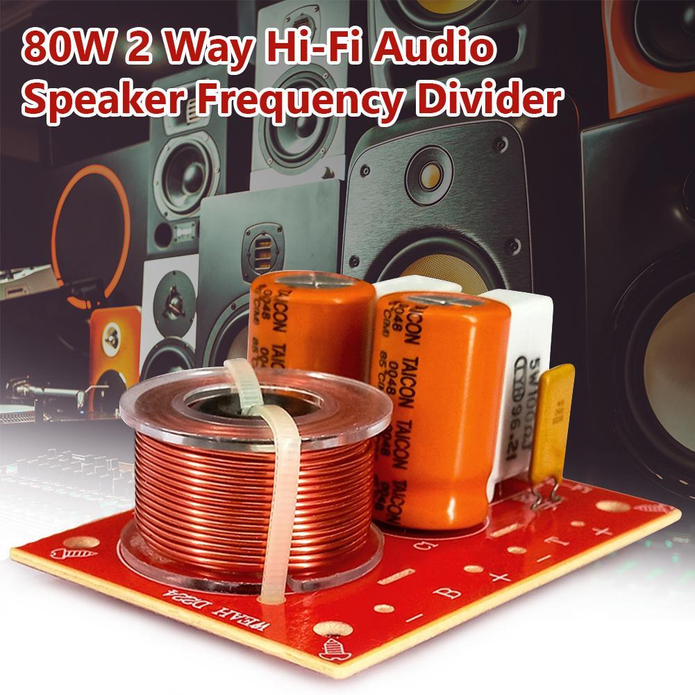 2PCS 80W 2 Way Hi-Fi Speaker Frequency Divider Speaker Audio Crossover ...