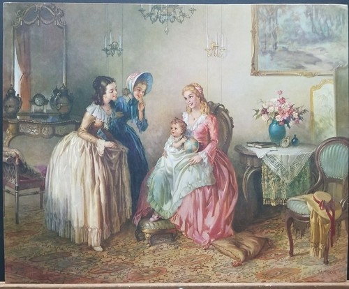 Louis Jambor (Hungarian) Vintage Print "Visitors" 18"×22" 1940's | eBay