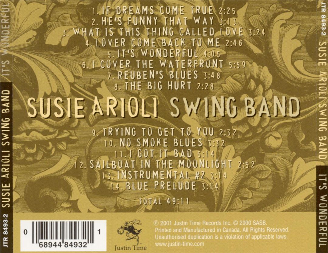 SUSIE ARIOLI SWING BAND/SUSIE ARIOLI - IT'S WONDERFUL NEW CD ...