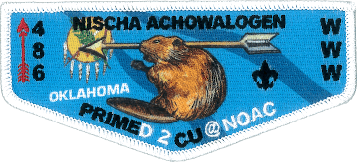 Boy Scout OA 486 Nischa Achowalogen Lodge 2024 NOAC Oklahoma Flag Flap ...
