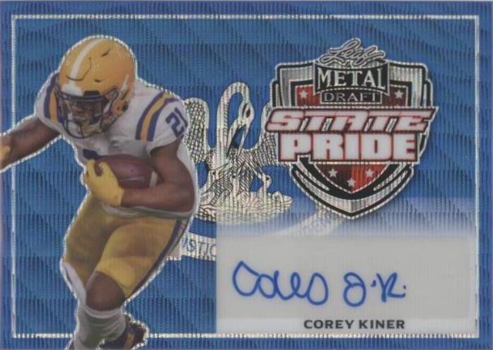 2022 Leaf Metal Draft - State Pride Autographs Corey Kiner #SP-CK2 Blue ...