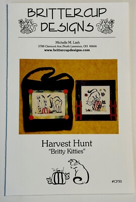 NEW Brittercup Designs Halloween Cross Stitch HARVEST HUNT Britty ...